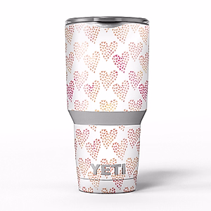 Design Skinz The Tiny Pink and Yellow Hearts of a Whole - Skin Decal Vinyl Wrap Kit Compatible with The Yeti Rambler Cooler Tumbler Cups