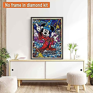 PALODIO 5D DIY Diamond Art Kits for Adults Mouse, Diamond Painting Cartoon, Paint by Numbers Full Round Drill Cross Stitch Crystal Rhinestone Home Wall Decoration 12x16 inch-4