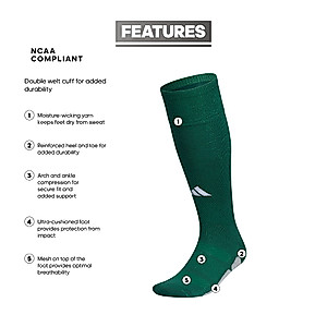 adidas Utility All Sport Over The Calf (OTC) Socks (1-Pair), Team Dark Green/White/2, Medium
