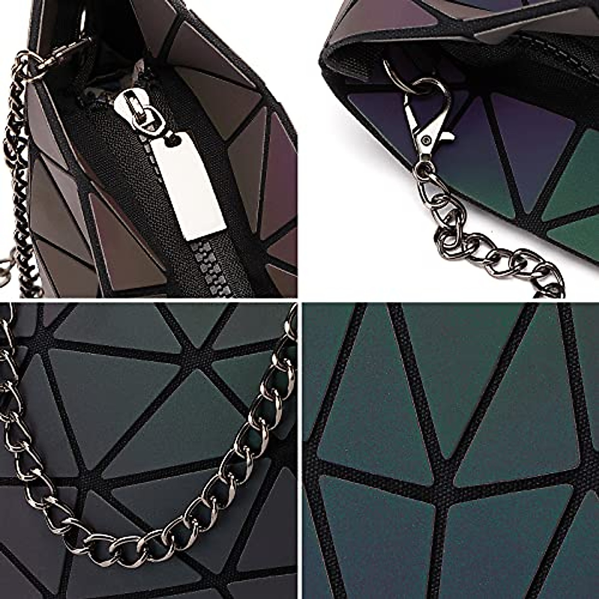 Lieseh Women's Geometric Holographic Glow Shoulder Bag Tote Bag Party Style Picks