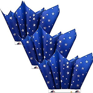 Bolsome 60 Sheets 20 * 20 Inches Silver Star Tissue Paper, Navy Blue Tissue Paper for Gift Wrapping for Birthday Baby Shower Patriotic Themed Party DIY Craft