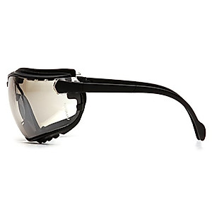 Pyramex V2G Safety Glasses, Black Frame/Indoor-Outdoor Mirror Anti-Fog Lens