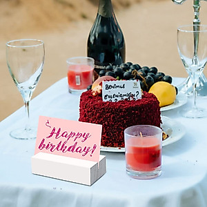 Bercoor 10 Pieces White Wood Place Card Holders, 3 x 1.6 x 0.8 Inch Wood Table Number Stands Wood Sign Holders for Wedding Party Events Decoration