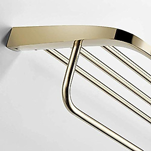 SLSFJLKJ Golden Stainless Steel Towel Rack Towel Rack Bathroom Rack Bathroom Copper Hardware Pendant