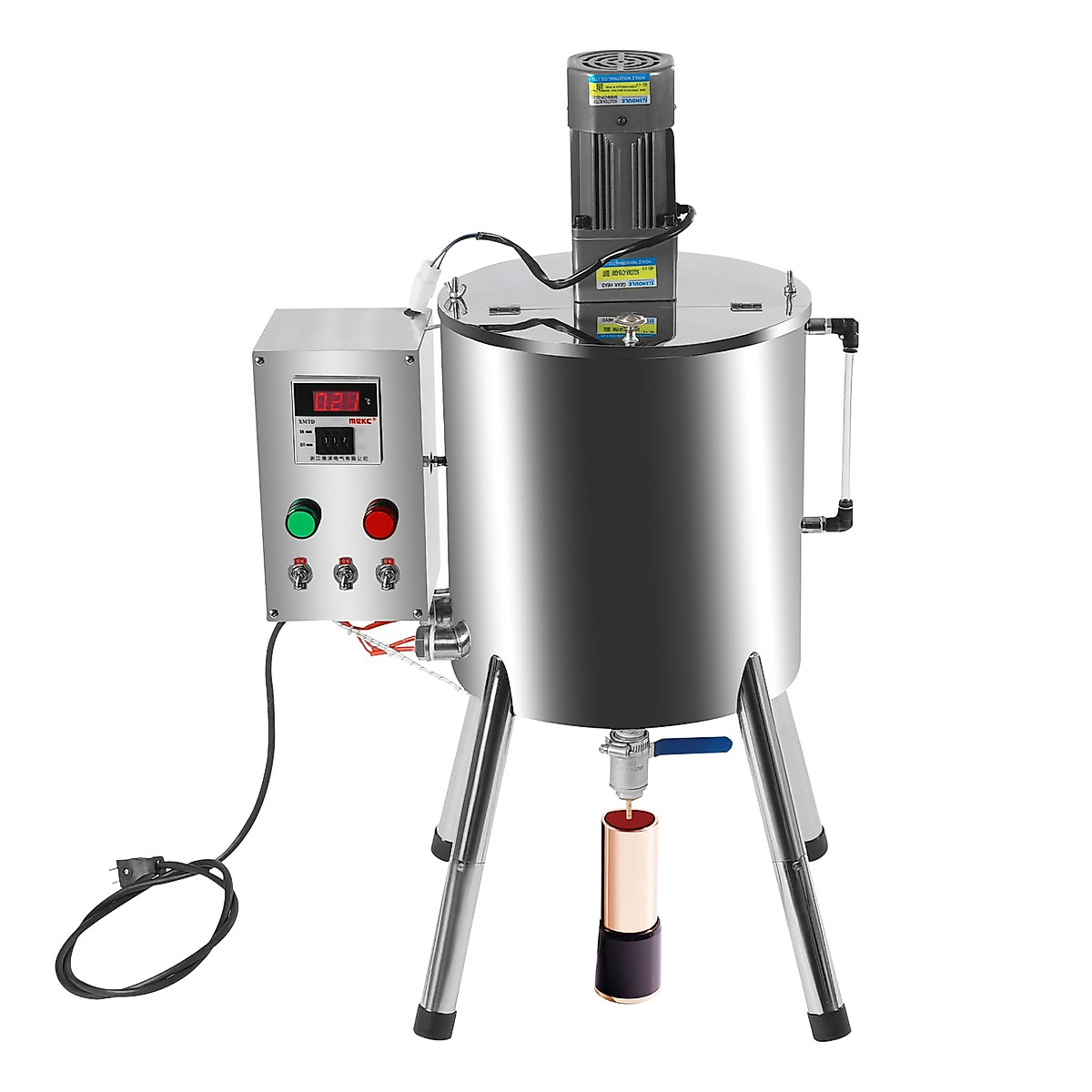 CILDON Heating Mixing Filling Machine, 30L Stirring Tank Lipstick Paste Filler, 110V Heating Lipstick Mixing Filling Machine, 0-300℃ Adjustable for Lipstick, Shoe Polish Etc(20-45 Bottle/Min)