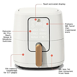 6 Quart Touchscreen Air Fryer, White Icing by Drew Barrymore (White Icing)