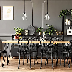 Globe Electric 61258 Gizele 1-Light Pendant Lighting, Matte Black, Seeded Glass Shade, 60W Vintage Edison Incandescent Bulb Included