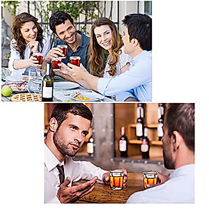 50 Pack 2.2 Ounce Shot Glasses Bulk Heavy Base Shot Glass Set Square Shot Glasses Clear Shot Glasses for Vodka Whiskey Wine Beer Espressos Liquors Family Party