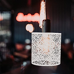 E27 Hollow Light Cover, Modern Lamp Shade, Replacement Metal Lampshade for Table Lamps and Floor Light, White2