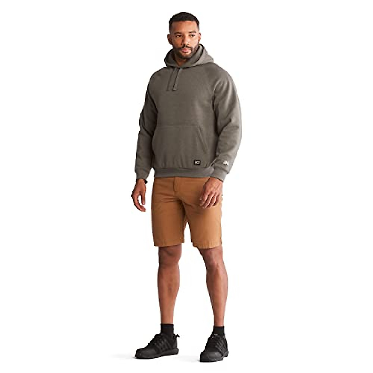 Timberland PRO Men's Standard Honcho Sport Double Duty Pullover Hooded Sweatshirt, Dark Charcoal Heather-White, M