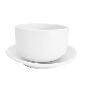 CAC China RCN-2 Clinton Rolled Edge 6-Inch Super White Porcelain Saucer, Box of 36