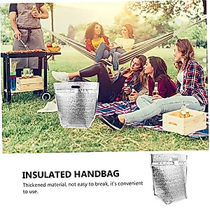 BUGUUYO 6pcs Self-sealing Thermal Bag Zippered Tote Bag Organizer Tote Bag Food Insulation Pouch Take Out Food Bag Food Bag Heat Insulated Bag Delivery Bag Convenient Cake Bag Box