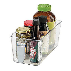 Oggi Set of 2 Refrigerator and Pantry Clear Storage Bins with Handles ( 11-inch x 6.25 inch x 3.4 inch )