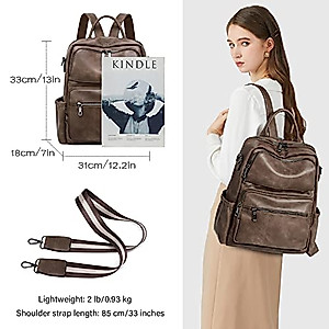 MYHOZEE Backpack Purse for Women, Fashion Backpacks Handbags PU Leather Black Back Pack Purses Anti Theft Work Travel Bagpack Designer Satchel Bags Convertible Shoulder Bag with Removable Strap