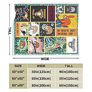 Sloth Throw Blanket Ultra Soft Cozy Decorative Flannel Blanket All Season for Home Couch Bed Chair Travel 60x50in (Sloth)