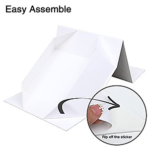 Yeplan Small White Gift Box,7.8x3.1x7 Inches,Collapsible Gift Boxes with Lids,Eco-Friendly Cardboard Box,Magnetic Gift Boxes for Wedding,Christmas,Birthday,Thanksgiving Day