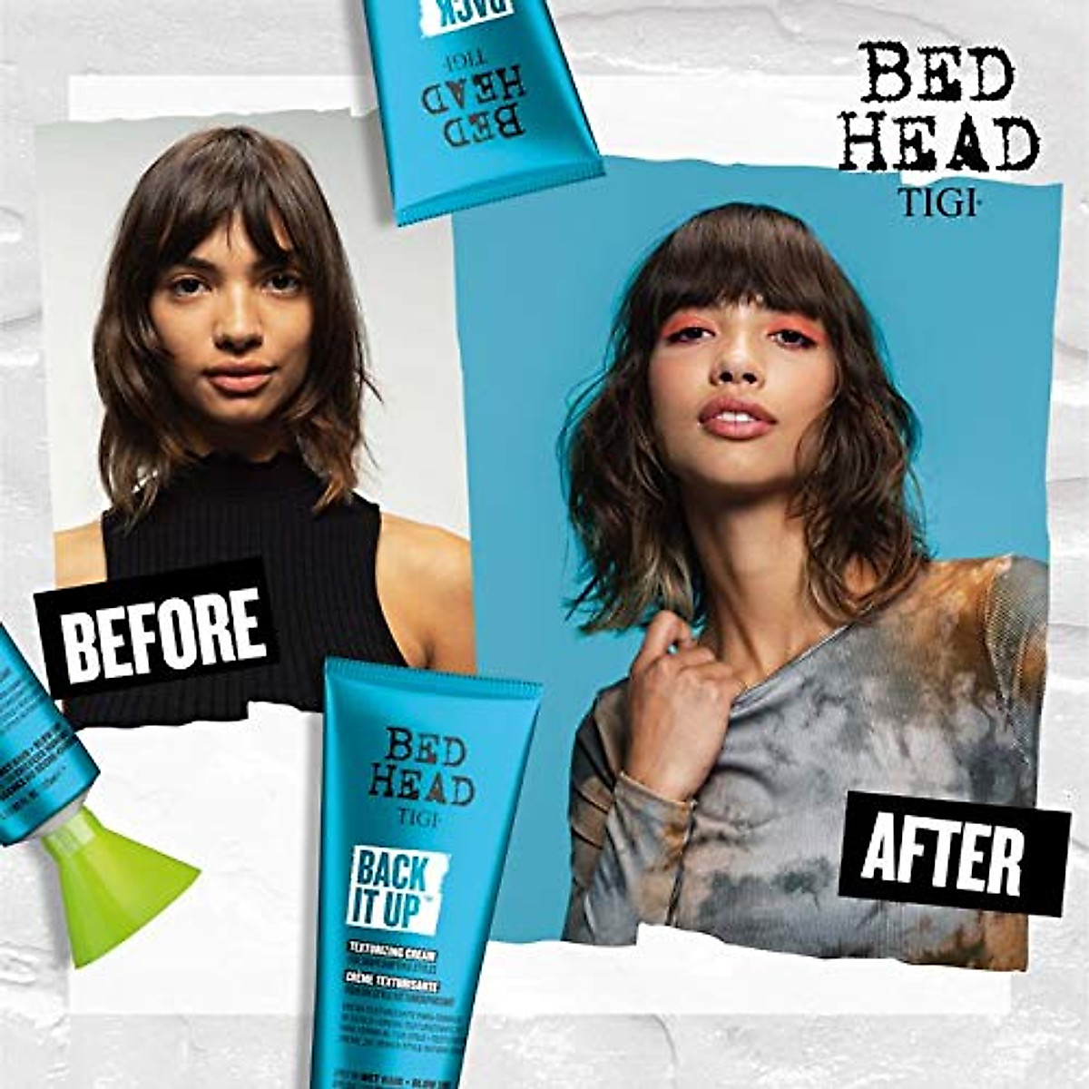 Bed Head by TIGI Back It UpTM Texturizing Cream for Shape and Texture 125ml (Pack of 3)