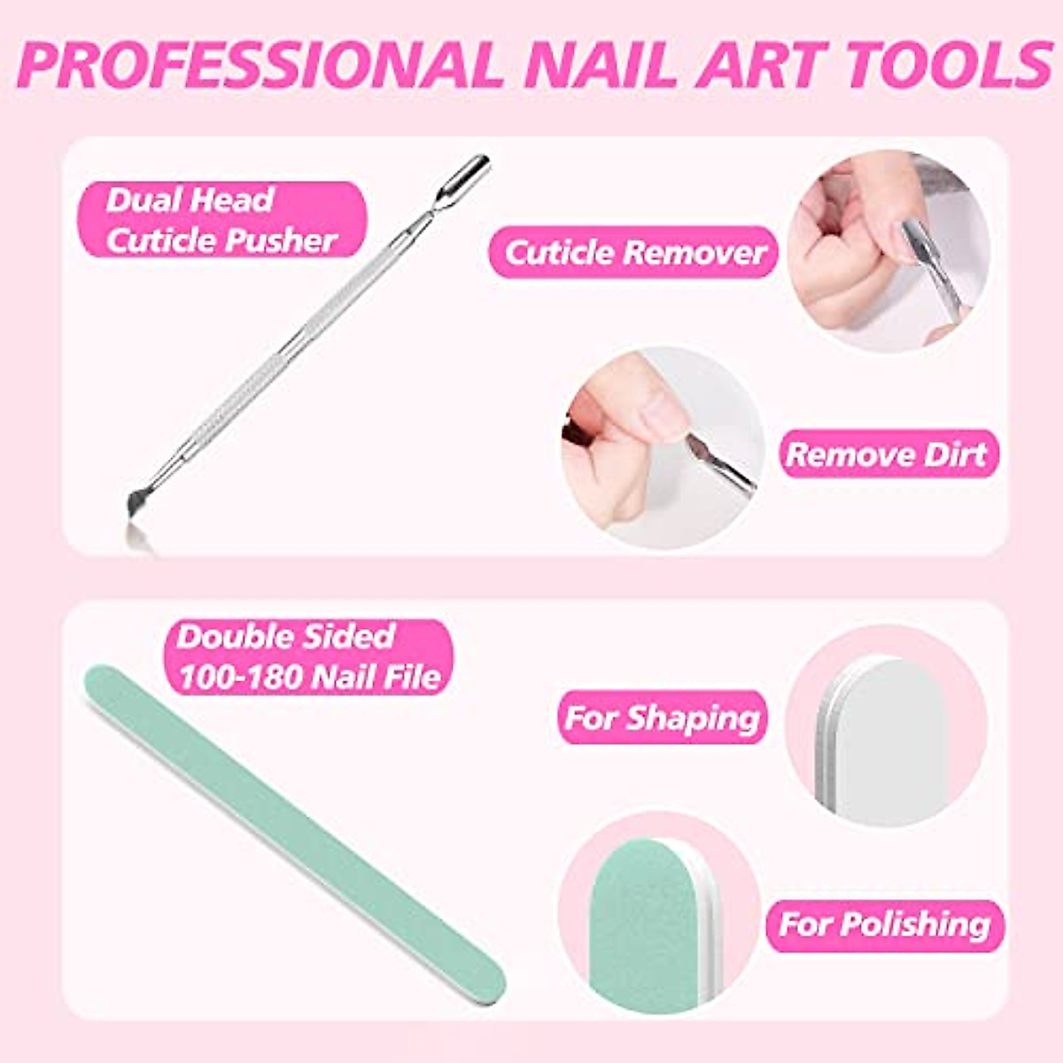 Dip Powder Recycling Tray System, Portable Dip Powder Nail Kit Starter Set with Scoop, Nail Dust Brush, Metal Dual Head Cuticle Pusher and Nail File, Dipping Nail Art Manicure Accessories Makeup Tool