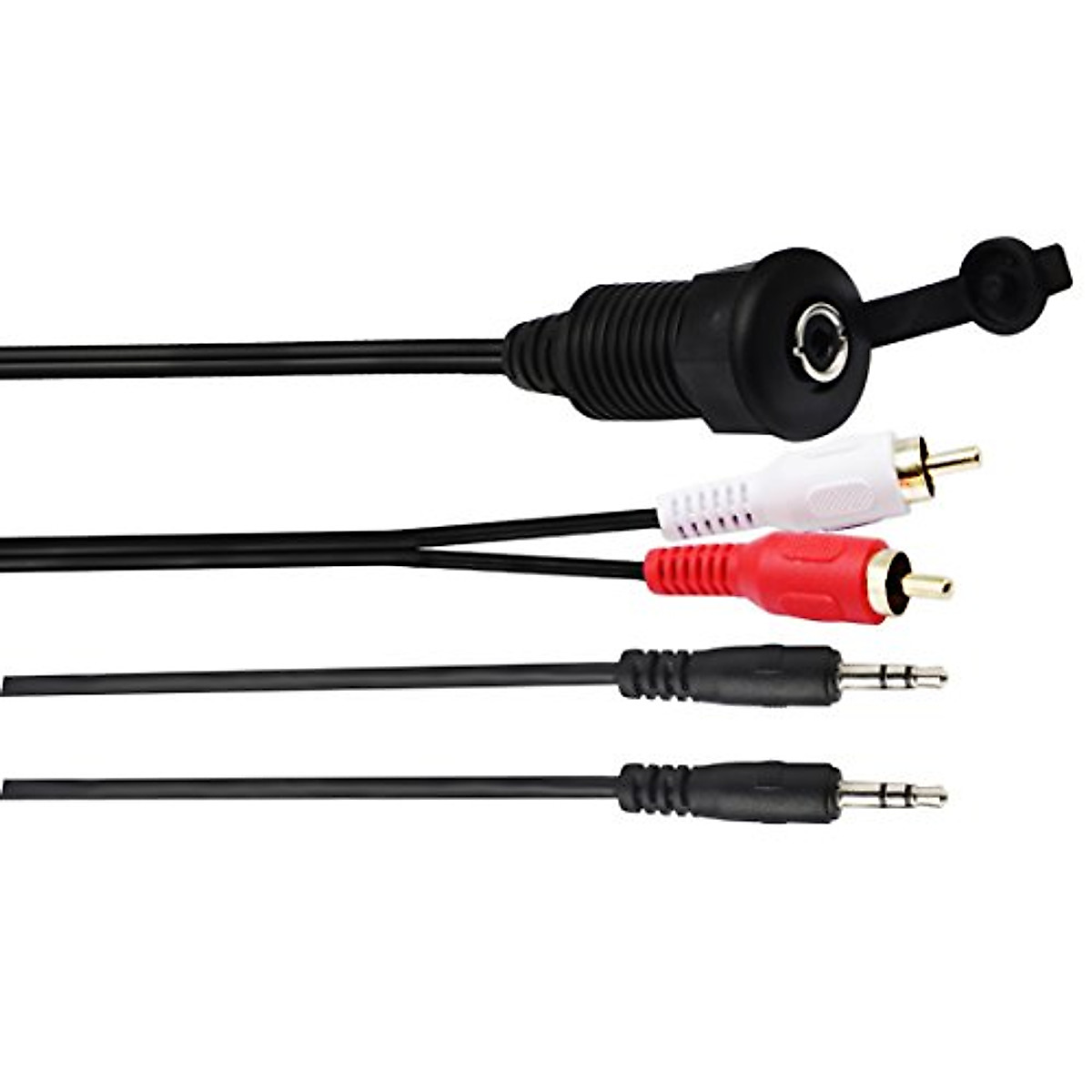 3.5MM AUX Panel Mount Cable - zdyCGTime 3.5mm Extension Mount, Dash Mount, Flush Mount, Panel Mount Cable, for Car, Boat, Motorcycle (2M)