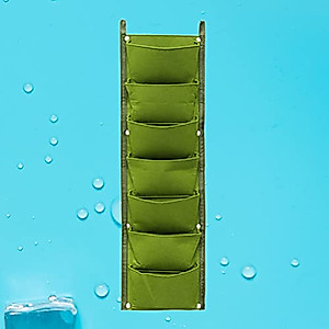 Cabilock Hanging Wall Plants 7- Pocket Vertical Hanging Planter Nonwoven Fabric Hanging Garden Planter Bag Wall Plant Grow Bag for Indoor Outdoor Balcony Planting Phyto