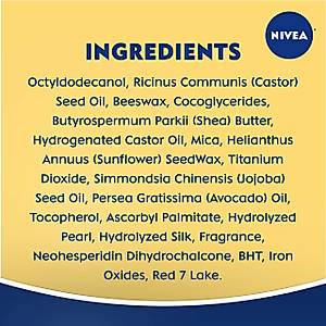 NIVEA Shimmer Lip Care, Moisturizing Lip Balm Stick with Shea Butter and Jojoba Oil, 4 Pack of 0.17 Oz Sticks