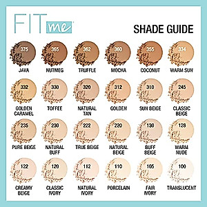 Maybelline Fit Me Matte + Poreless Pressed Face Powder Makeup, Buff Beige, 1 Count