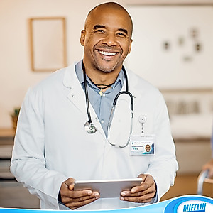 Retractable Badge Reels (Transparent, 10 Pack) w/Bulldog Clip & Snap Strap to Secure ID Name Card Holders by Mifflin