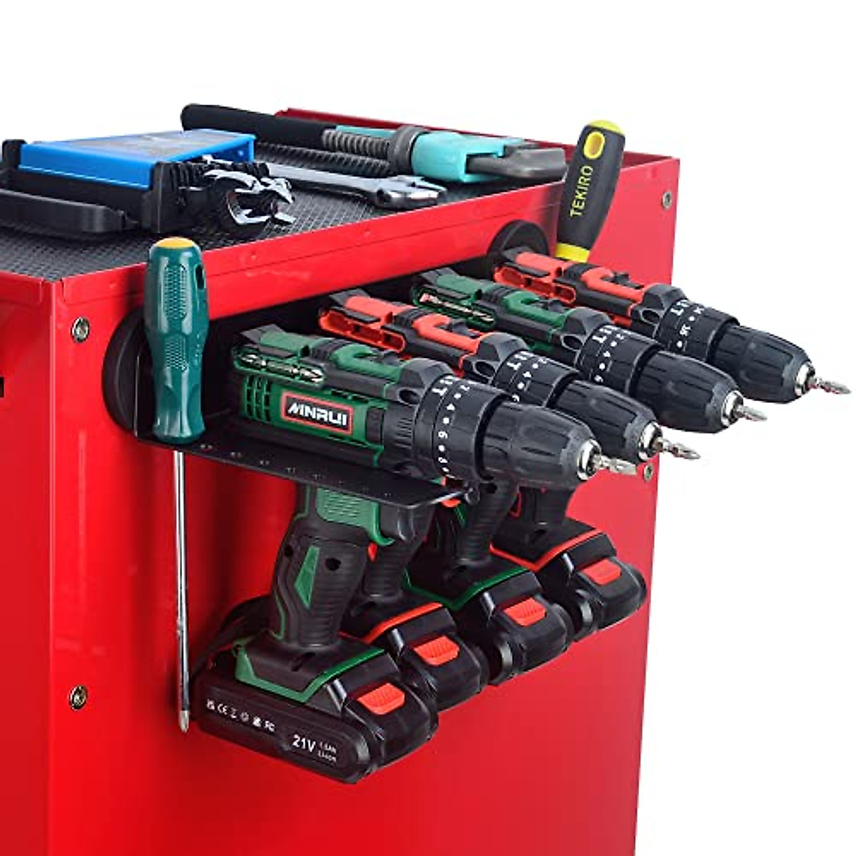 MUTUACTOR Power Drill Drivers Tool Holder,Magnetic Tool Holders,Garage Tool Storage Rack,Heavy Duty Floating Tool Shelf & Organizer,Stainless Steel Storage Organizer Holder,Perfect for Father’s Gift