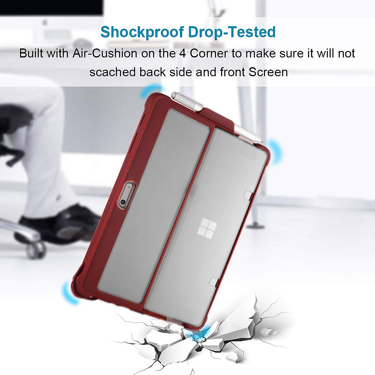 Youtec for Surface Go 3 Case Surface Go 2 Case, Surface Go Case, Shockproof Rugged Folio Surface Go 3/ Go 2/ Go Protective Case Cover Compatible with Microsoft Surface Go 2/ Go 3/ Go 10 inch Tablet