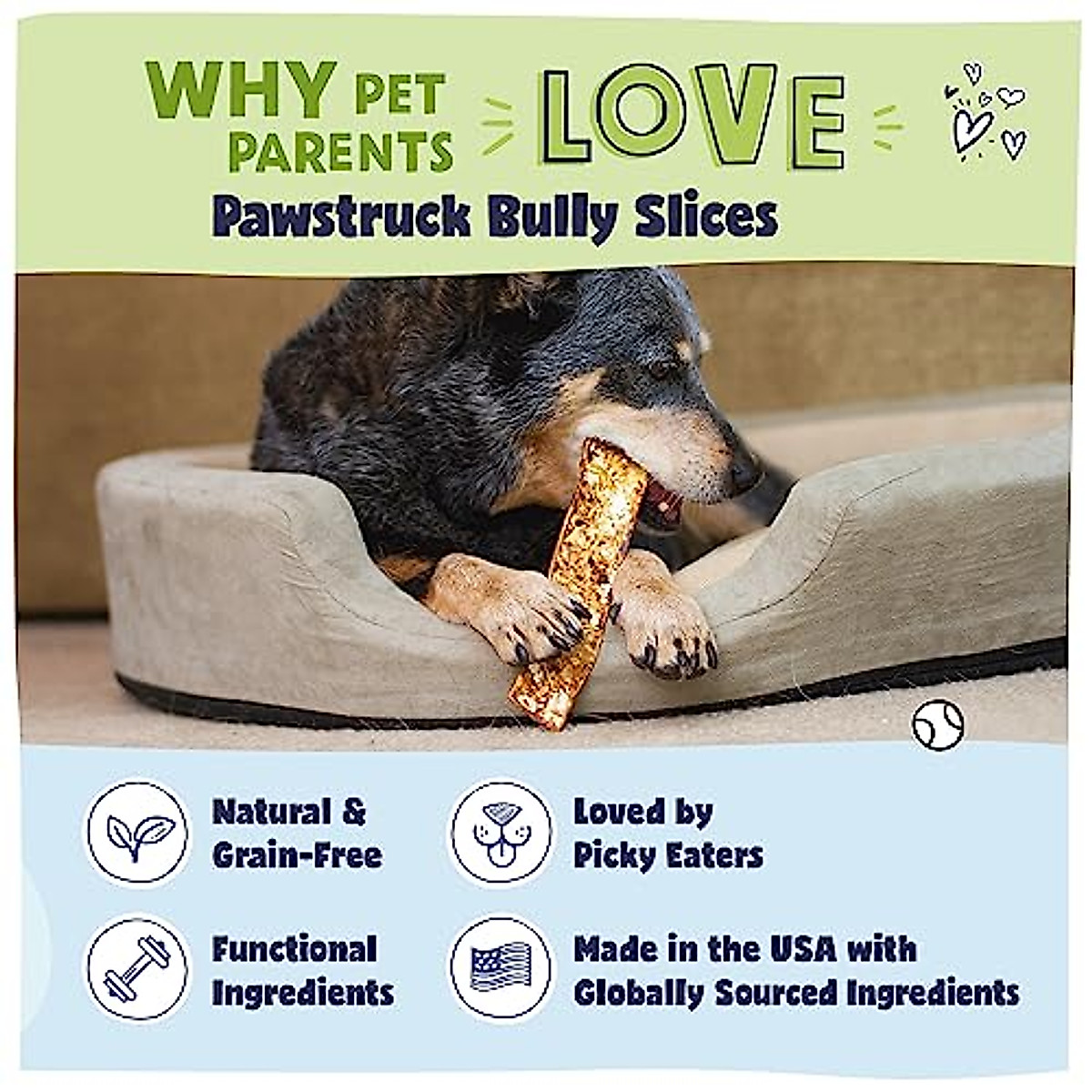 Pawstruck Bully Slices Rawhide Chews for Dog, 1 lb. Long Lasting Treats, Pet Food, Low Calorie Bully Sticks Alternative, Beef Flavor, Pizzle Coated Chew Sticks, No Artificial Ingredients, 1 Pounds