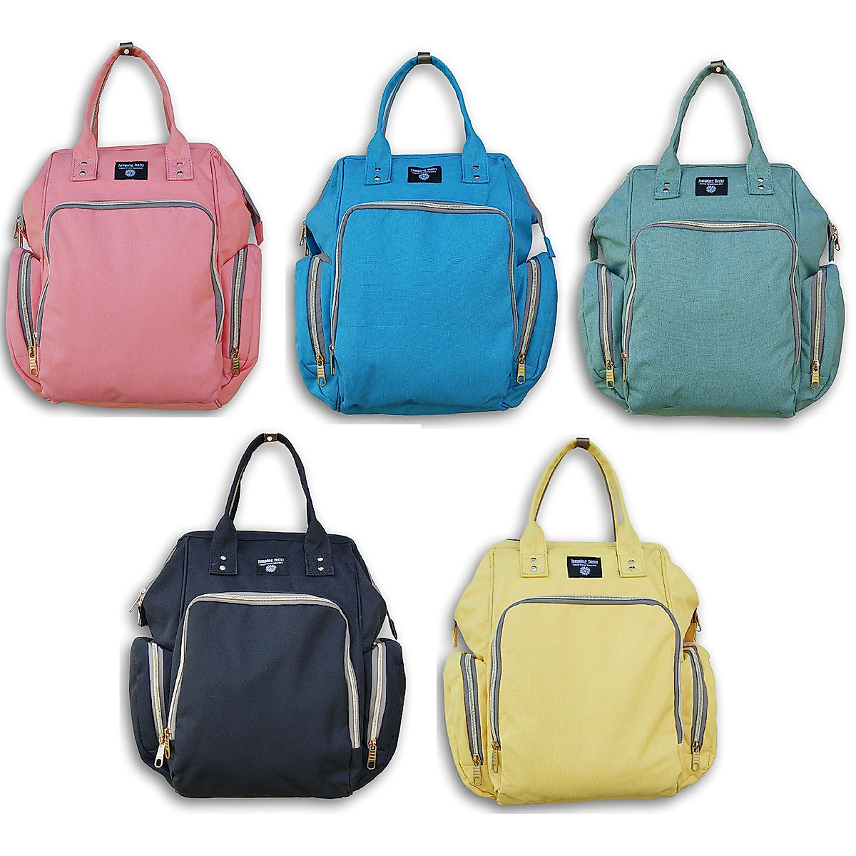 Jumping Daisy Large Backpack Baby Changing Diaper Bag (Blue)