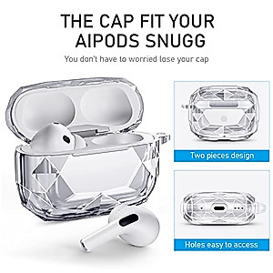 Youskin Airpod Pro 2 Case 2022 Diamond Crystal Clear, AirPods Pro 2nd Generation Case Cover, Full-Body Shockproof Hard Shell Protective for Men Women with Keychain，Crystal Clear