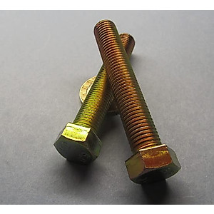 Class 8.8 Yellow Zinc Steel Bolts FT M8 x 1.25 mm x 60 mm Long 5 pcs