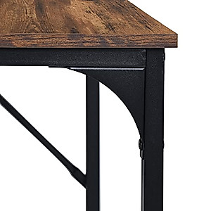 Homy Casa Inc Dembe KD 140CM Fabric Computer Desk, Writing Table, Black, Brown, 55 inch