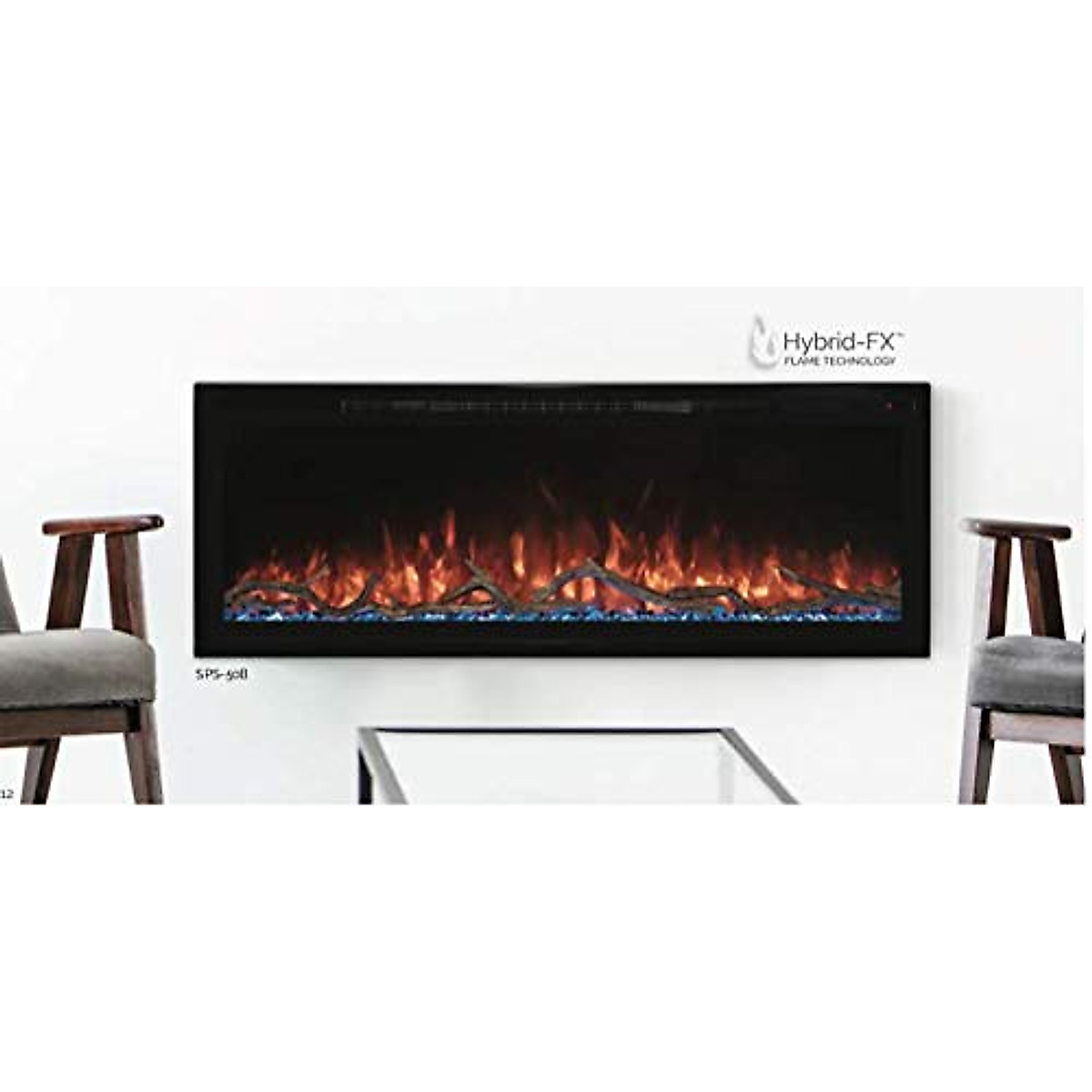 Modern Flames Spectrum Slimline Reliable Electric Fireplace | Customizable Hybrid-FX Flame LED Light Ambience | Remote Controlled | 60 Inch