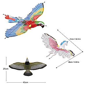 dhaonxb Simulated Birds Hanging Pet Toy,Bird Mechanical Flying Toy,Bird Interactive Cat Toy,Colorful Simulation Hanging Flying Bird Interactive Electric Toy Pet Supplies (B)