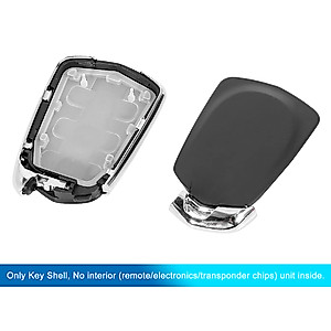 X AUTOHAUX Car Replacement Key Fob Shell Case HYQ2AB for Cadillac XTS 2015-2018 for Cadillac ATS 2015-2018 for Cadillac CTS 2014-2018 4 Key Button Black