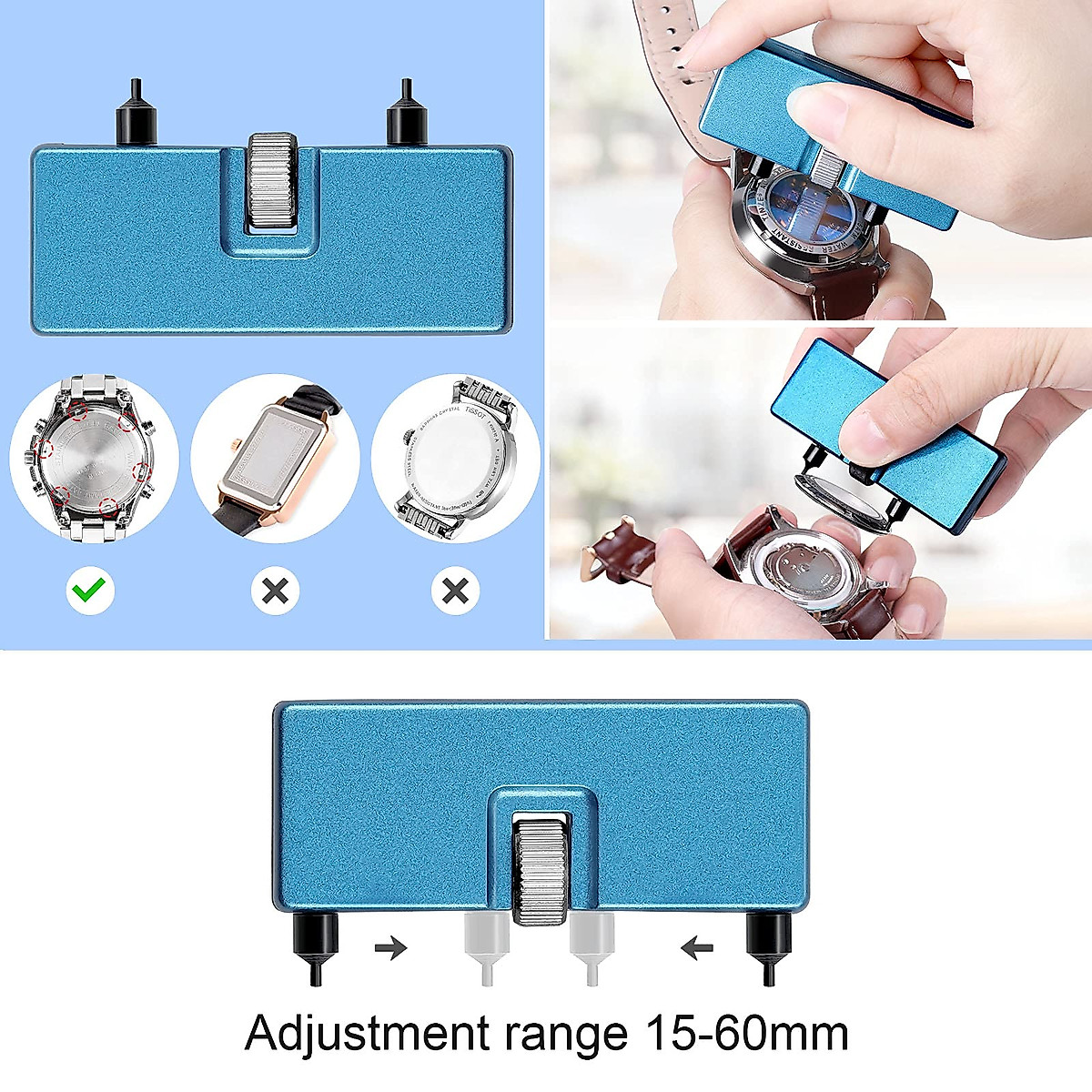 JOREST Watch Repair Kit, for Watch Battery Replacement & Watch Band Adjustment & Watch Cleaning, Watch Wrench Back Remover, Watch Case Opener, Watch Screwdriver, Watch Link Removal Tool