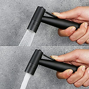 MINJING Bidet Sprayer for Toilet, Hand Held Bidet Sprayer Matte Black, Bidet Toilet Sprayer Kit, Baby Cloth Diaper Sprayer for Toilet Cleaning, Bathing Pets, Washing Car