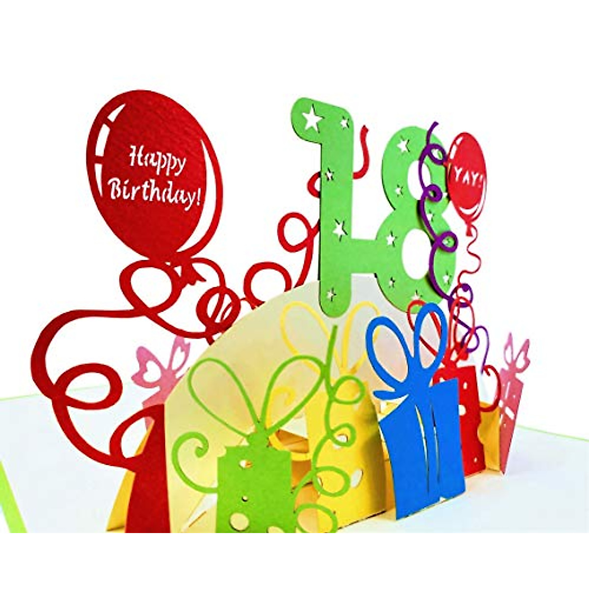 iGifts And Cards Happy 18th Birthday 3D Pop Up Greeting Card - Eighteen, Awesome, Cute, Unique, Special Occasion, Fun, Best Friend, Cool, Congratulations, Super Presents
