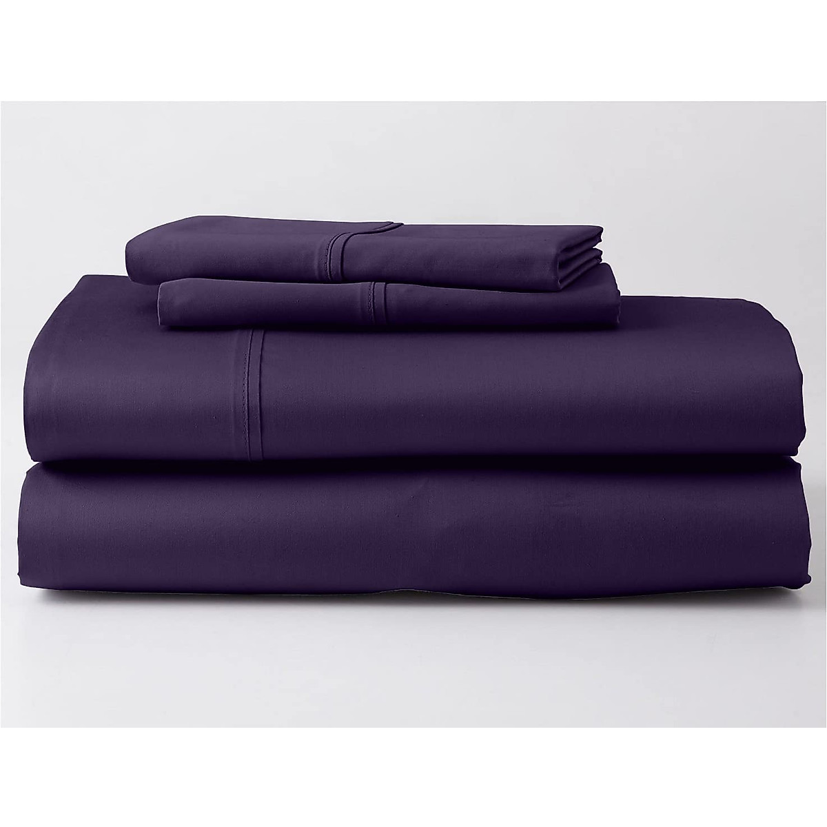 Real 1000-Thread-Count, 100% Certified Egyptian Cotton |5 PC Split King Size, Plum Color| Split Sheet Set for Adjustable Bed, Fits Mattresses upto 18" Deep Pockets, Soft Silky Sateen Weave