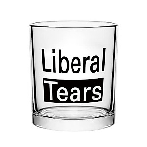 DAZLUTE Funny Liberal Tears Whiskey Glass, Leftist tears, Funny Political Gifts Manly Christmas Trump Gifts for Men Republican Conservative Christmas Birthday, White Elephant Gifts Exchange, 10 Oz