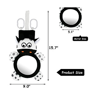 Inbeby Baby Mirror Toys, Multi-Function Baby Mirror High Contrast Black and White, Tummy Time Mirror Easy to Install, Baby Infant Boy Girl Toy & Gifts 3 6 12 Months Non-Toxic