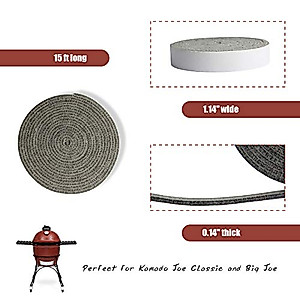 High Temp Grill Gasket Replacement High Heat Felt Fit for Kamado Joe Classic and Big Joe,Kamado Joe Accessories BBQ Smoker Gasket Adhesive Pre-Shrunk Self Stick Felt 15ft Long, 1.14"Wide,0.14"Thick