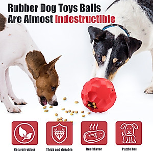 TROUSKAIG Indestructible Dog Balls Treat Dispensing Dog Toys for Aggressive Chewers Large Breed, Interactive Dog Treat Ball, Tough Dog Chew Toys for Aggressive Chewers,Rubber Food Dispensing Dog Toys