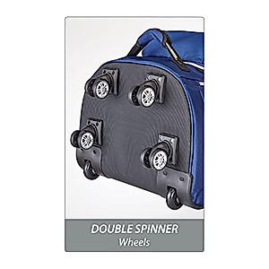 Samsonite Padded Golf Travel Bag with Spinner Wheels and Detachable Shoe Bag, Navy , 51”H x 17”W x 14”D