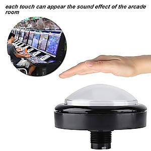 Push Buttons, 100MM LED Light Lamp Big Round Video Game Push Buttons Video Game Player Push Switch for Machine Games with Strong Wear Resistance(White)