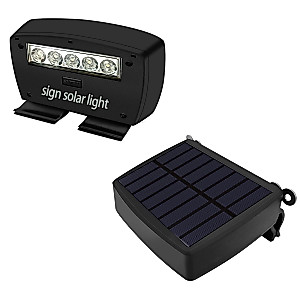 OOSSXX Solar Power Deck LED Light Clip-On Yard Security Sign Spotlight (Large Capacity Battery, Max14 Hours Working)