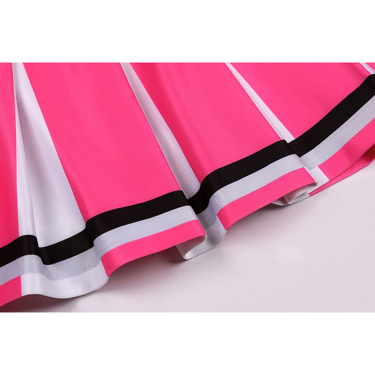 Gigoitly Cheerleading Costume for Girls Pink Cheerleader Outfit with Pom Poms for Girls’ Cheer Up Halloween Birthday Gifts