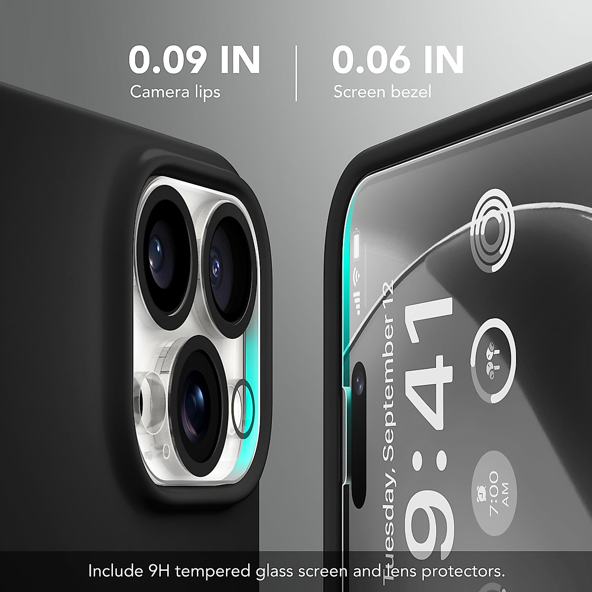 GONEZ for iPhone 14 Pro Max Case Silicone, Compatible with MagSafe, with Screen Protector + Camera Lens Protector, Liquid Silicone Shockproof Protective iPhone 14 ProMax Case 6.7", Black